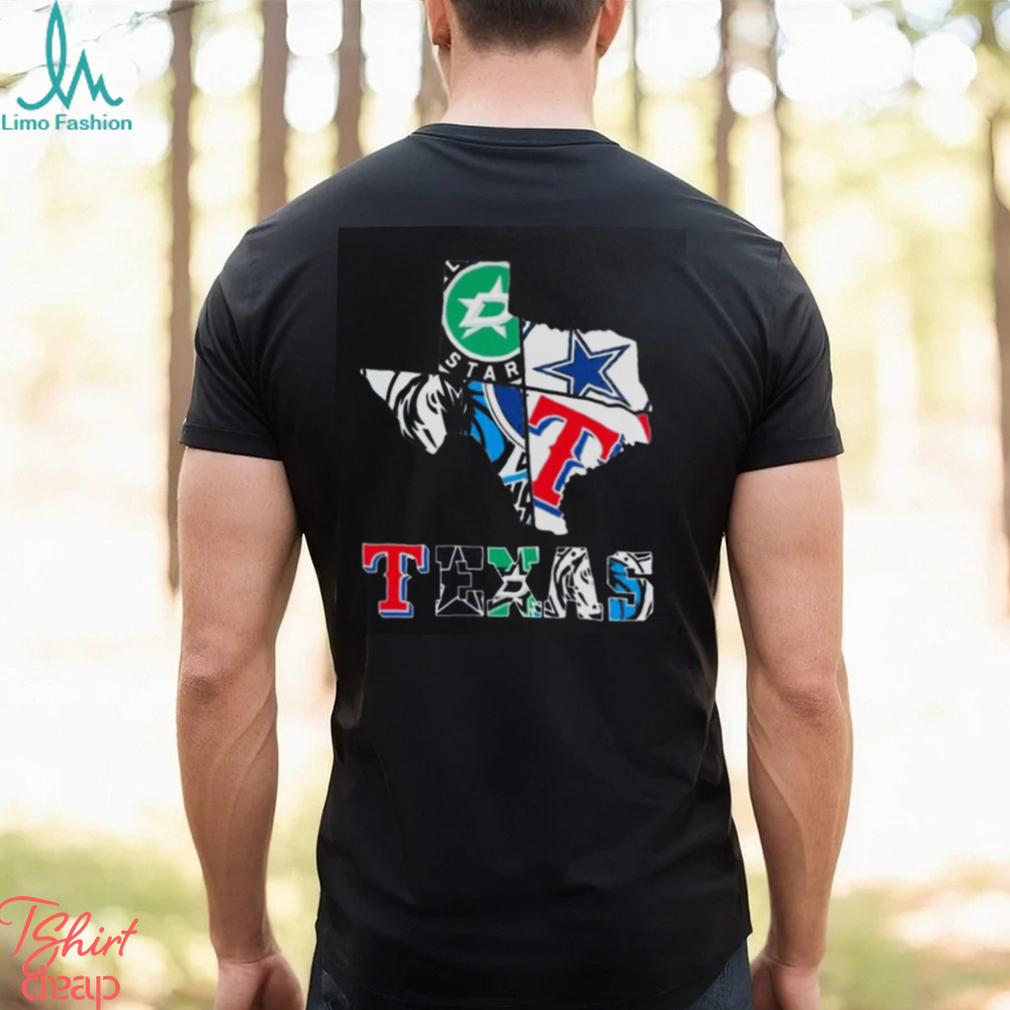 Texas Maps Sports Teams Logo 2024 Shirt, hoodie, sweater, long sleeve ...